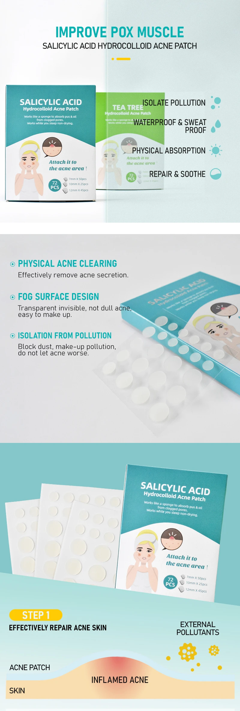 Hydro Colloid Hydrocolloid Blemish Pimple Patches Master Salicylic Acid ...