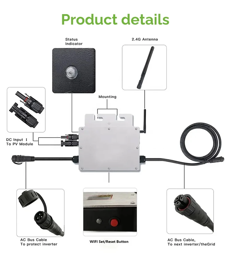 Deye SUN300G3-EU-230 Smart Wifi Monitor 300W Solar Inverter