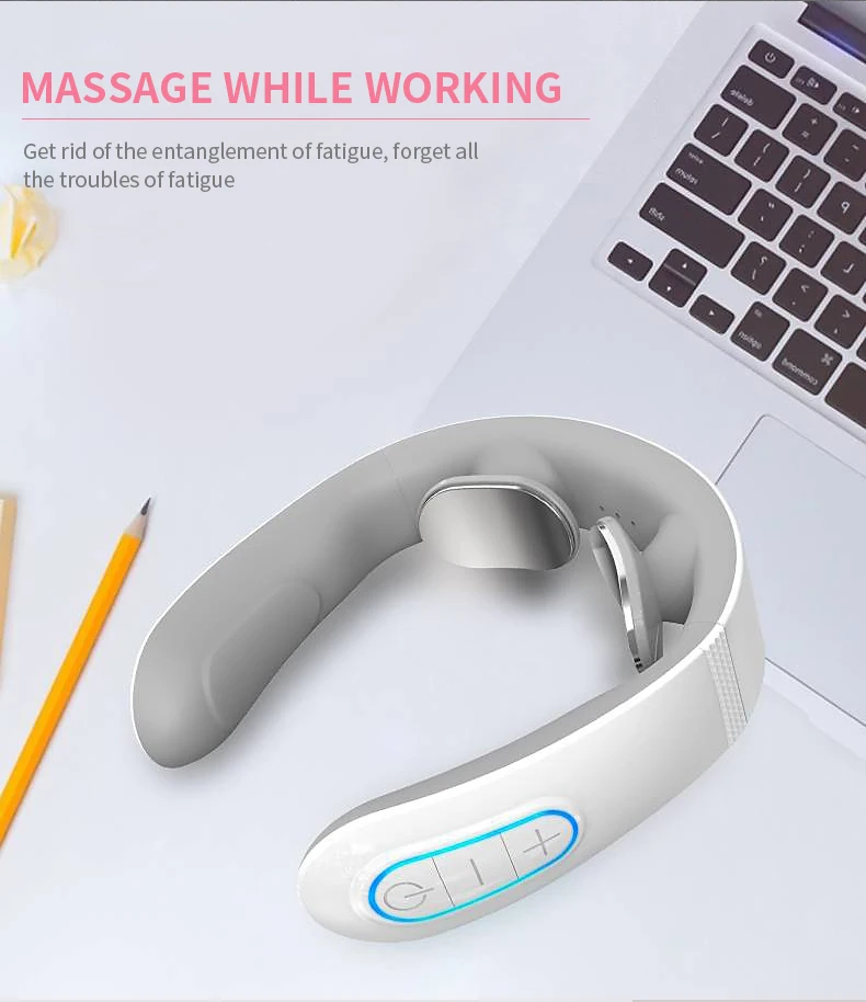 Portable Electric Mini EMS Cervical Spine Back Pulse Massage ...