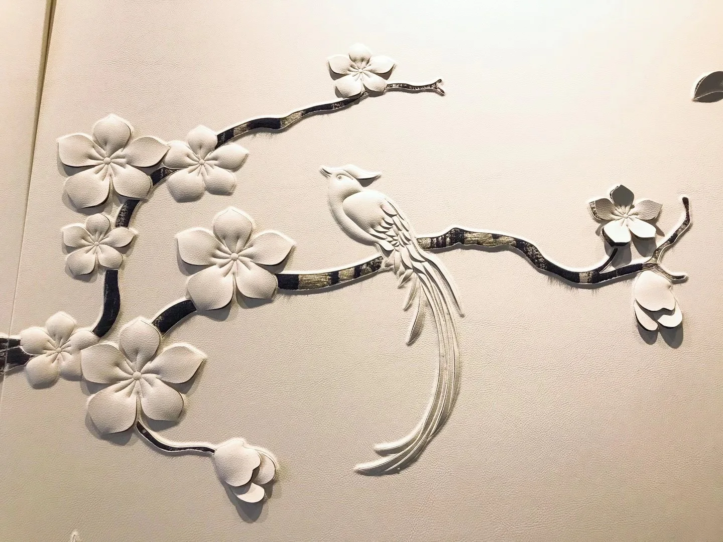 Luxury 3D Floral Leather Mural Panel for Soundproof Walls in Four ...