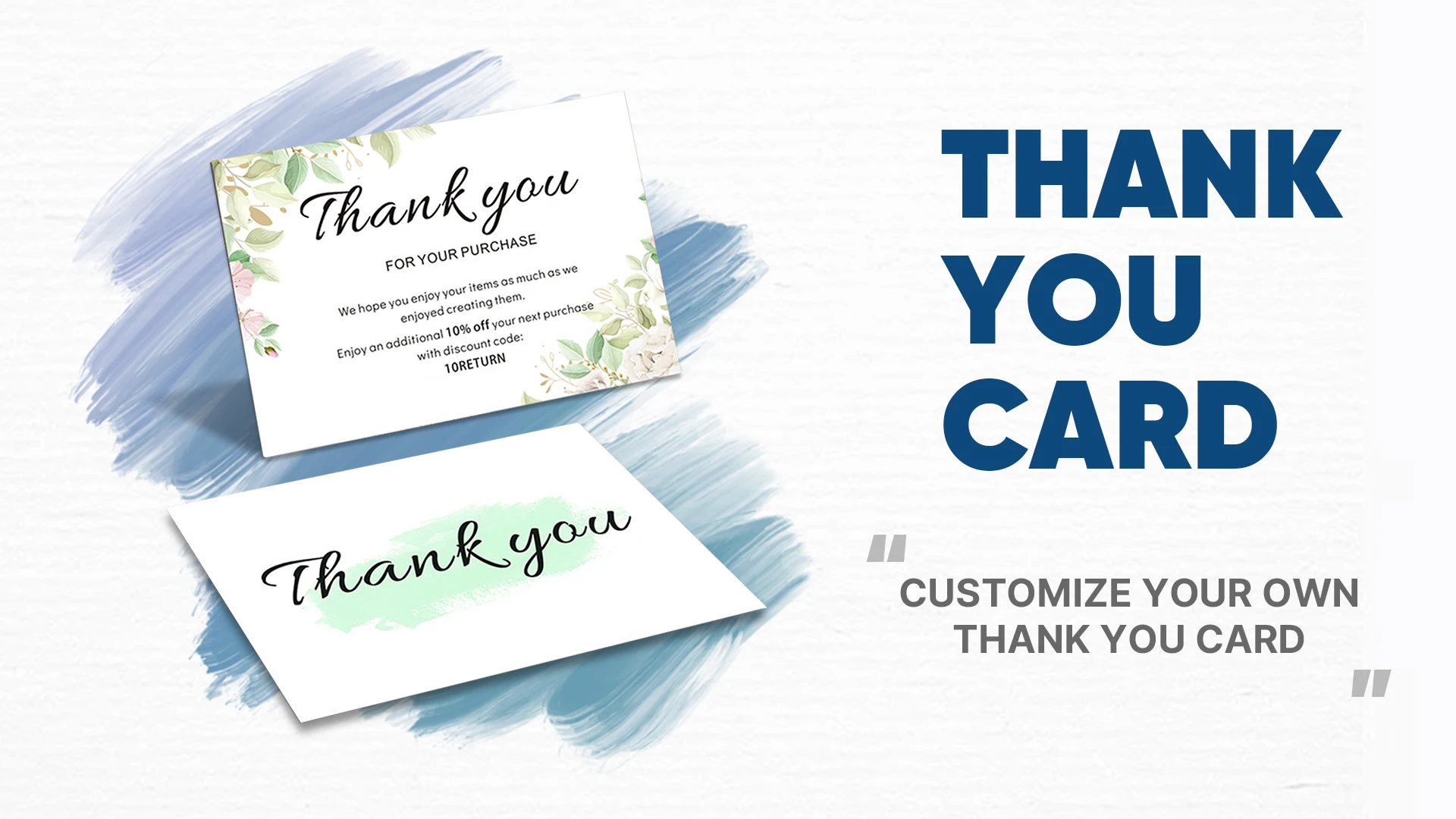 Crystal Code Custom Gold Foil Folded Thank You Greeting Card Thank You ...