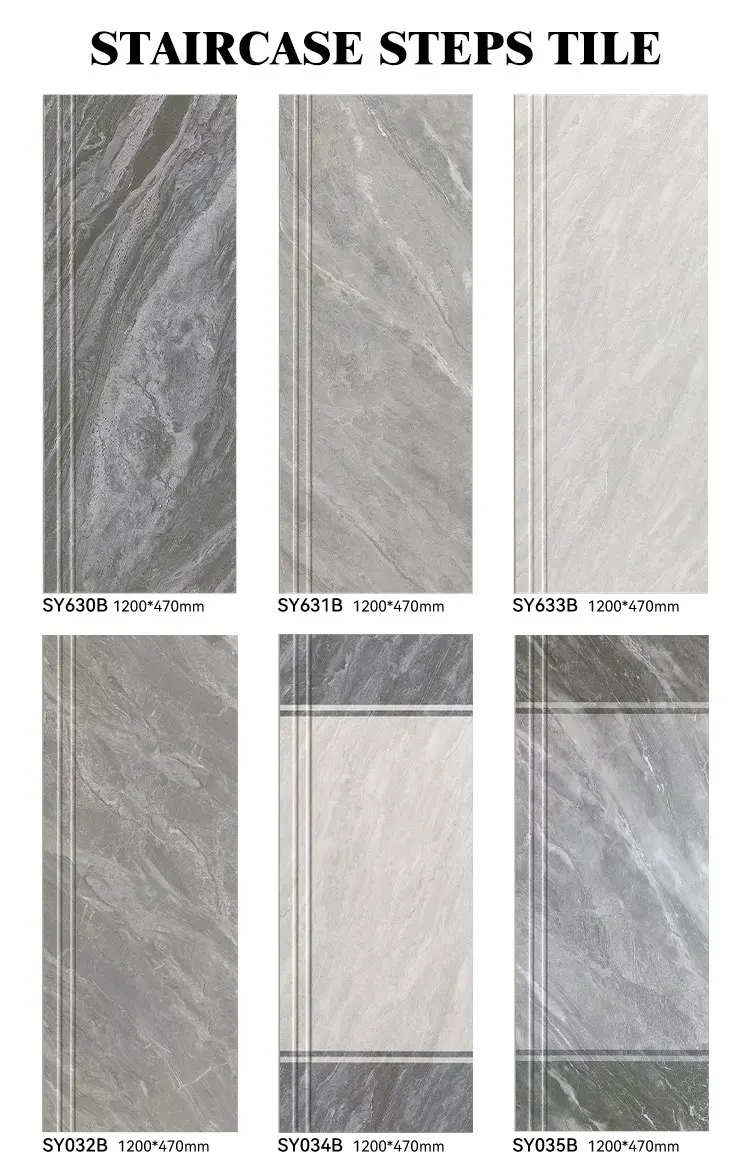 Marble Look Porcelain Staircase Tiles - Polished, Non-Slip, Modern ...