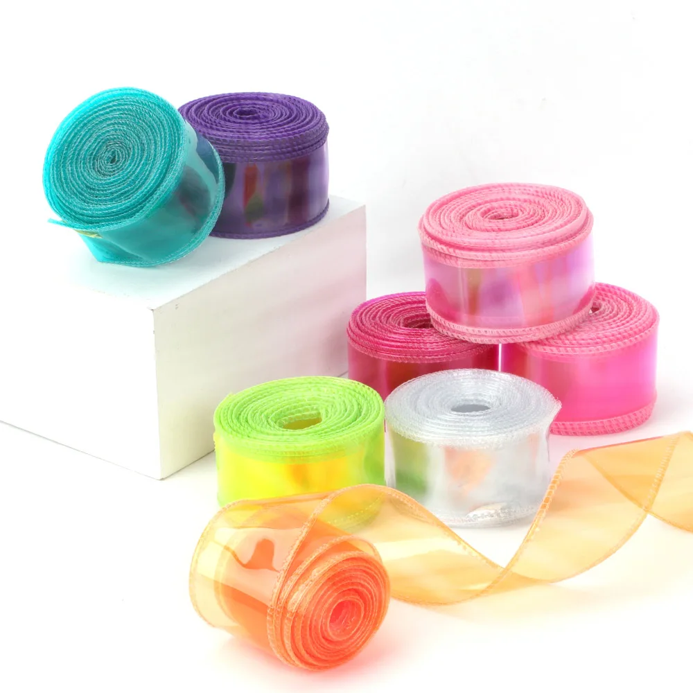 1.5 Inch Plastic Jelly Ribbon Pvc Waterproof Ribbon Bows Solid Color ...