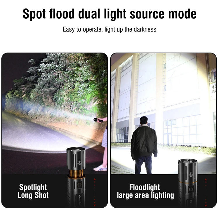 High Power 10000 Lumens LED Flashlight - 12 Hours Running Time
