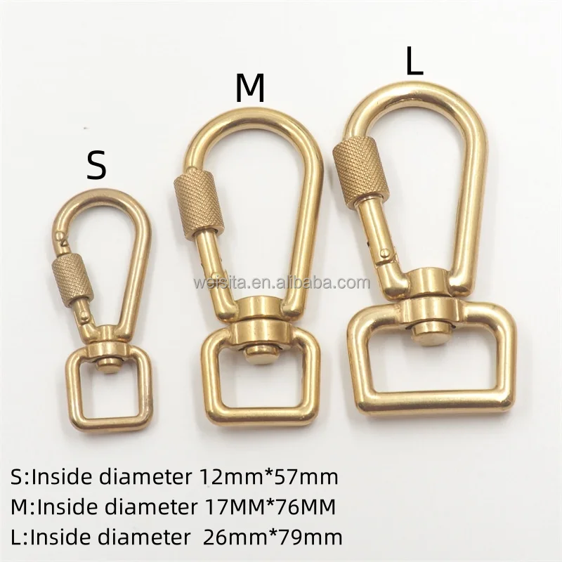 Brass Spring Snap Carabiner Quick Link Lock Ring Hook Snap Shackle ...
