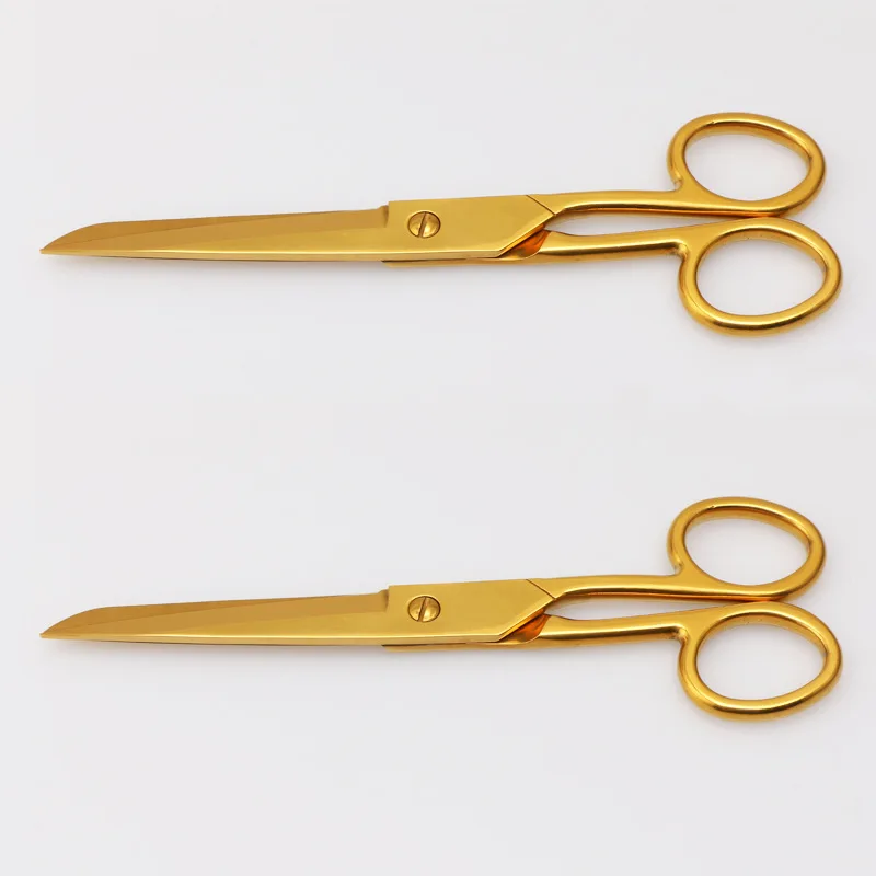 Stainless Steel Straight Gold Scissor 7inch Gold Plasma Coated Gold ...