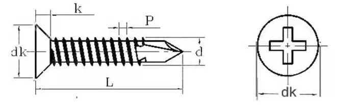 Din7504p Zinc Plated Self Drilling Screw Countersunk Cross Head Self Drilling Screw - Buy Self ...