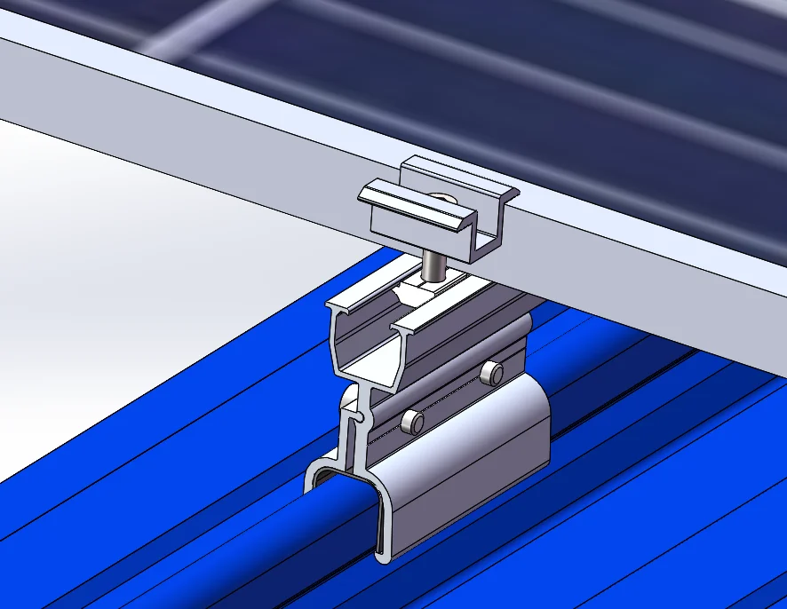 Trapezoidal Standing Seam Roof Clamp Mount Solar Panel Mid Clamps Metal ...
