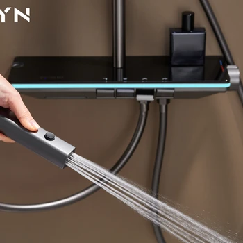 2023 Tiktok Trend Piano Key Thermostatic Rainfall Led Shiny Bathroom ...