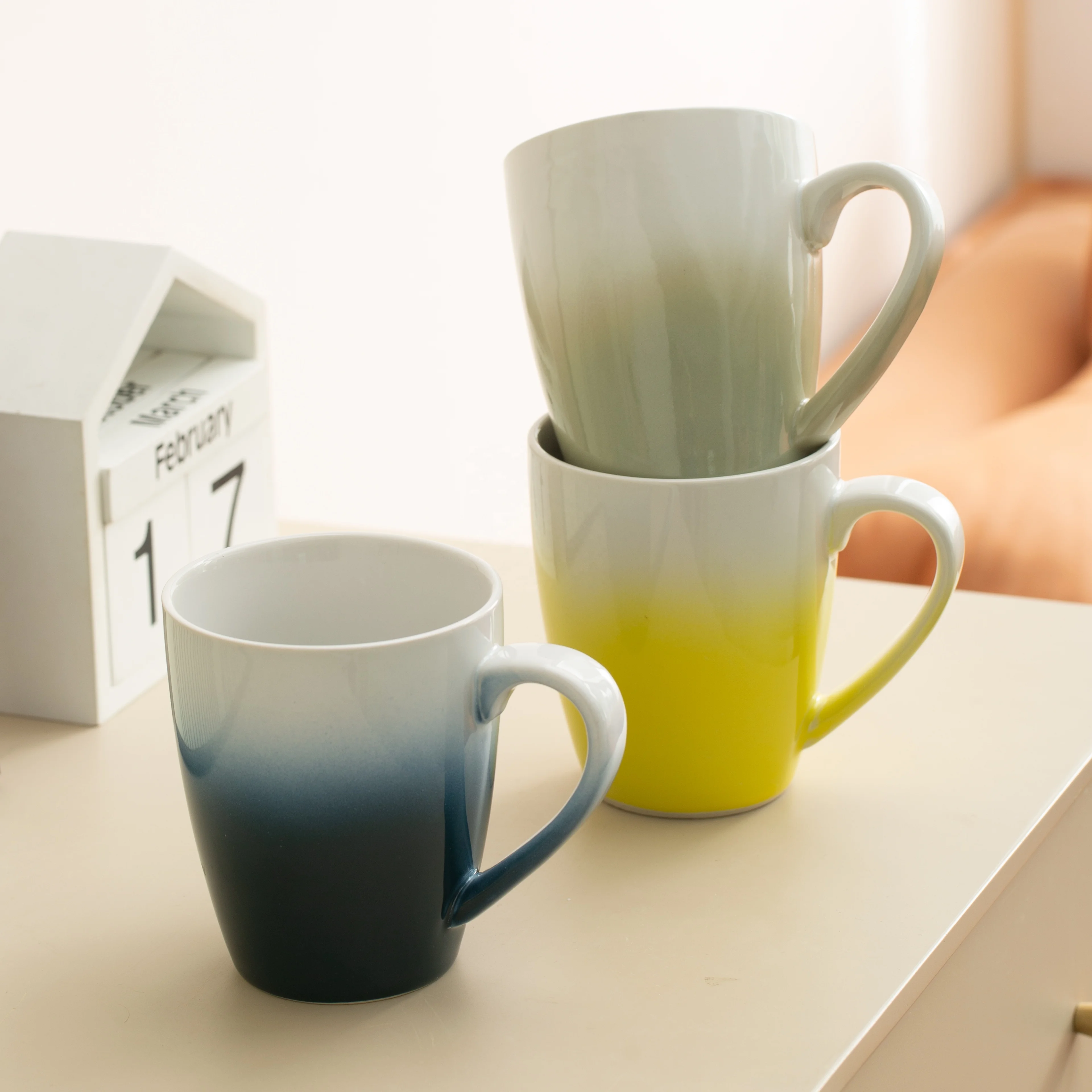 Wholesale 300ml Porcelain Coffee Mug Creative Gradient Color Handmade ...