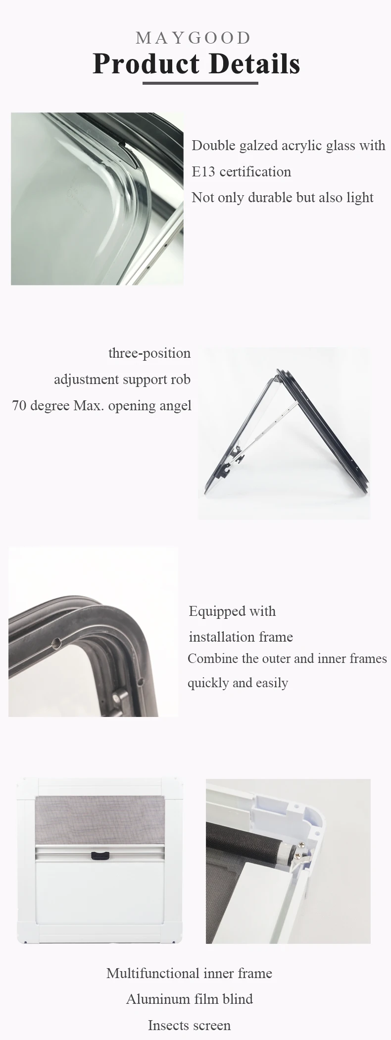 Rv Accessories Round Corner Window For Caravan Camper Trailer Motorhome ...