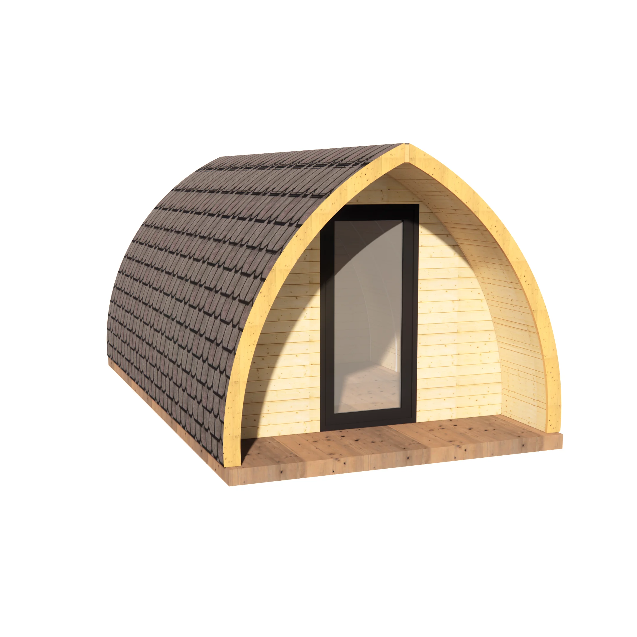 Cambered Shape Camping Pod - 18m2/194sq.ft - SENFYA Wood House