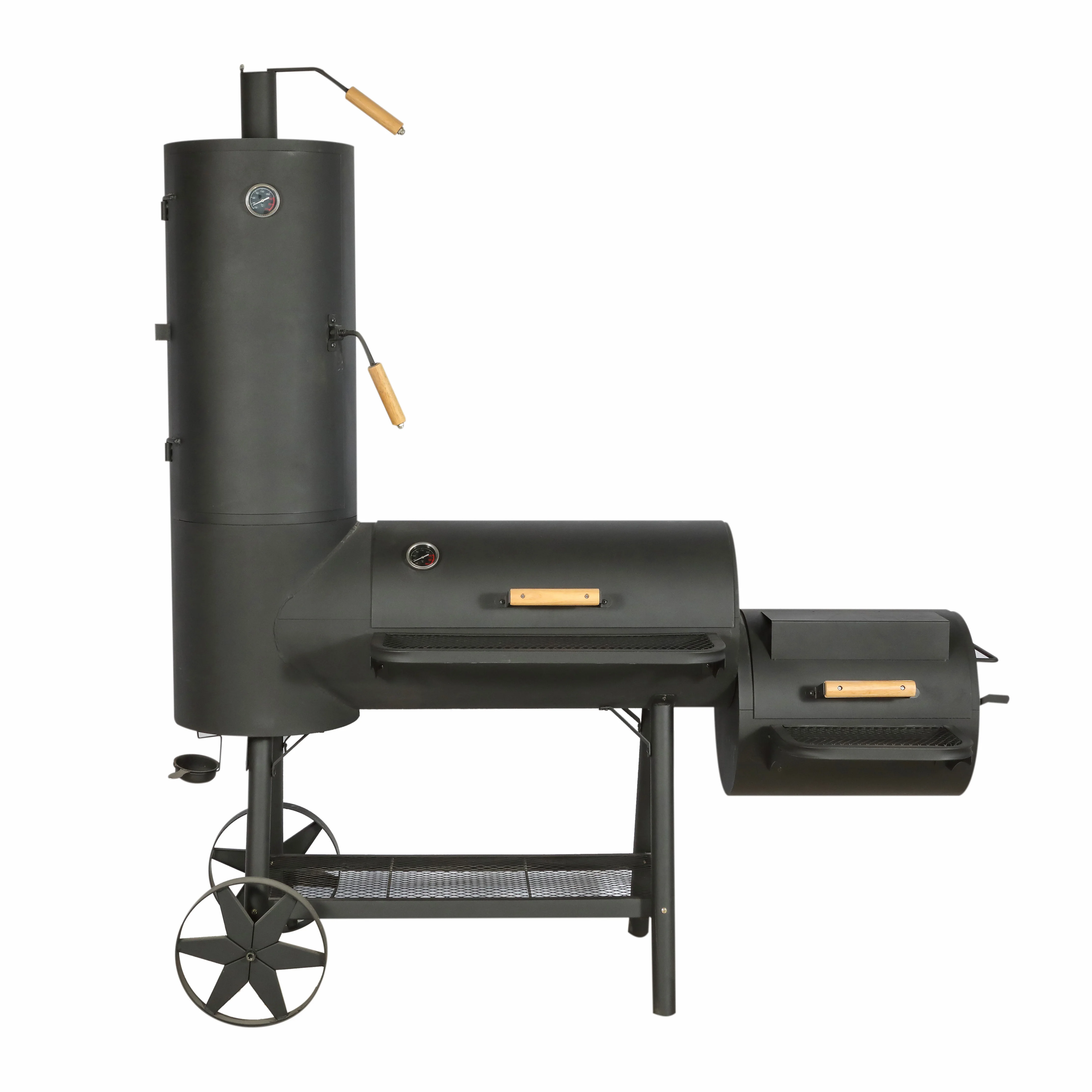 Easily Assembled Steel Vertical Charcoal Smoker & BBQ Grill Outdoor