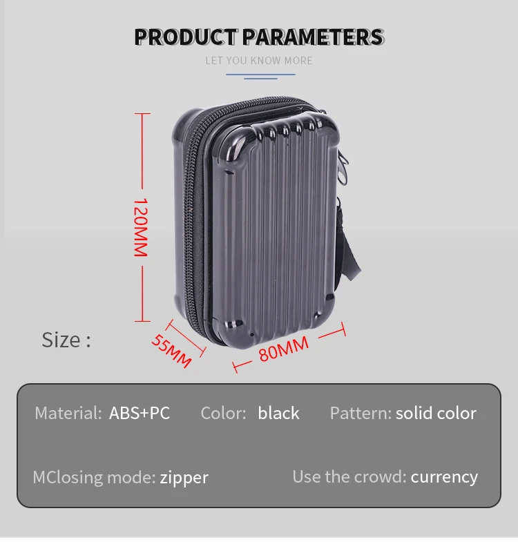 Small Crossbody Suitcase Makeup Hard Vanity Case Zipper Abs Pc Hard ...