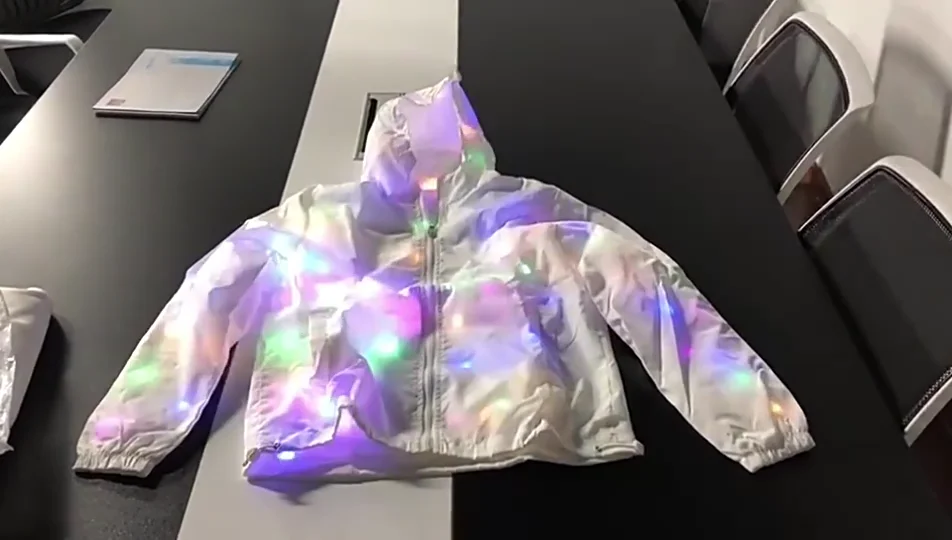 Unisex Glowing Jacket Led Colorful Luminous Club Jacket Coats Hooded ...