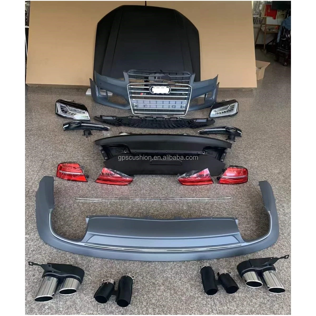 Full Body Kit for Audi A8 2011-2015 Upgrade 2016-2018 Front Bumper Rear ...