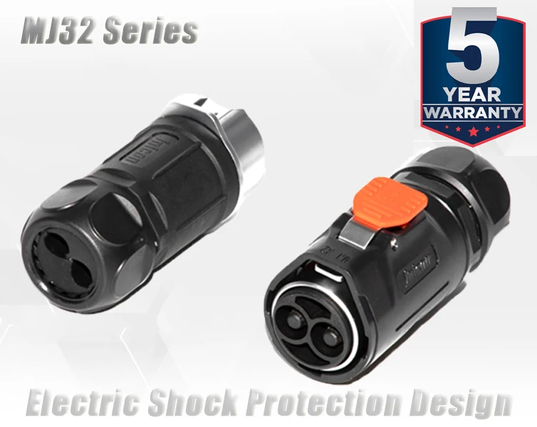 Jnicon Mj32 Circular Power Waterproof Female 3 Pin Wire Cable Connector ...