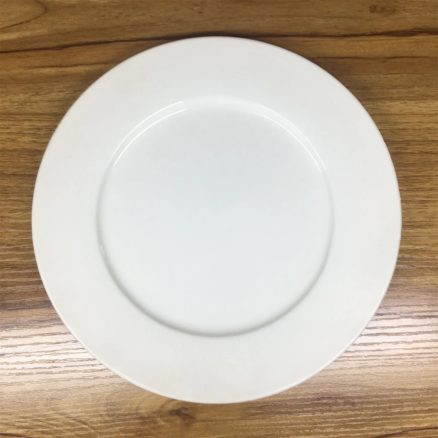 Fine Bone China Flat Rim Plates 8'' 9'' Promotion Serving Plate Ceramic ...
