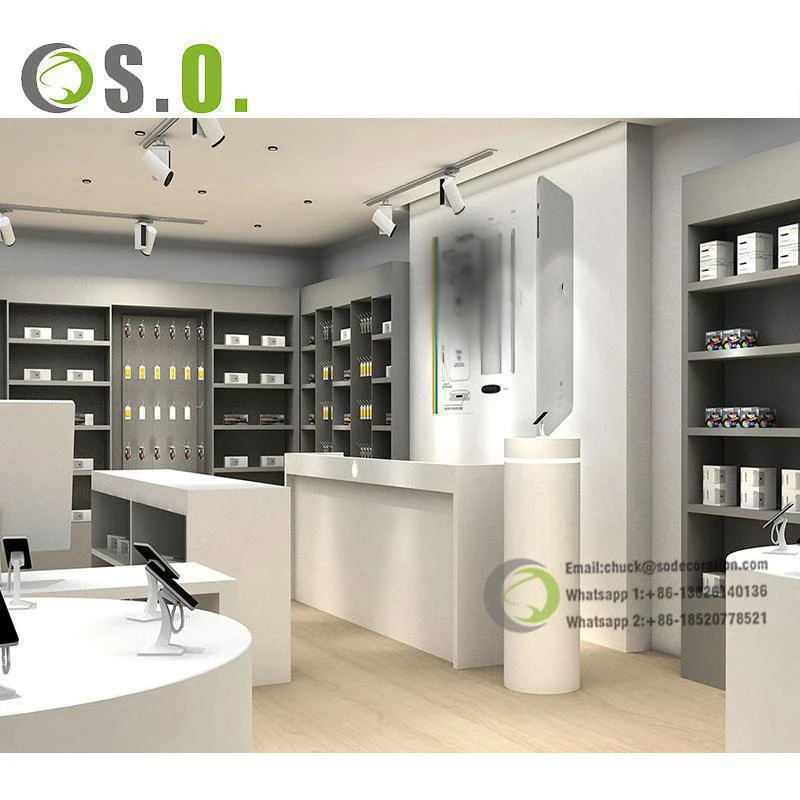 Phones Display Showcase Glass Display Cabinet With Lights Counter Top ...