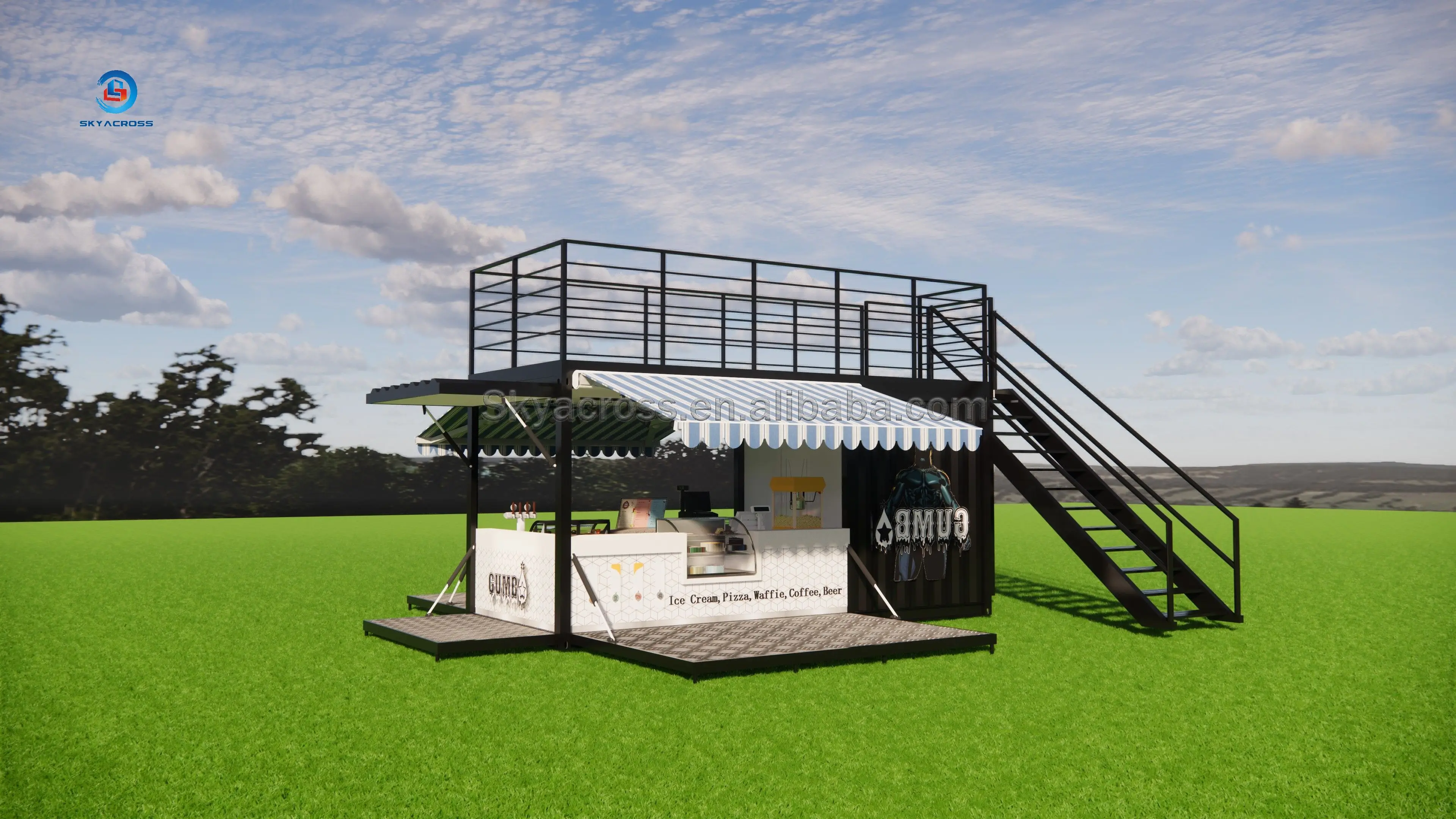 20FT Mini Pop-up Shop Container - Ideal for Coffee & More