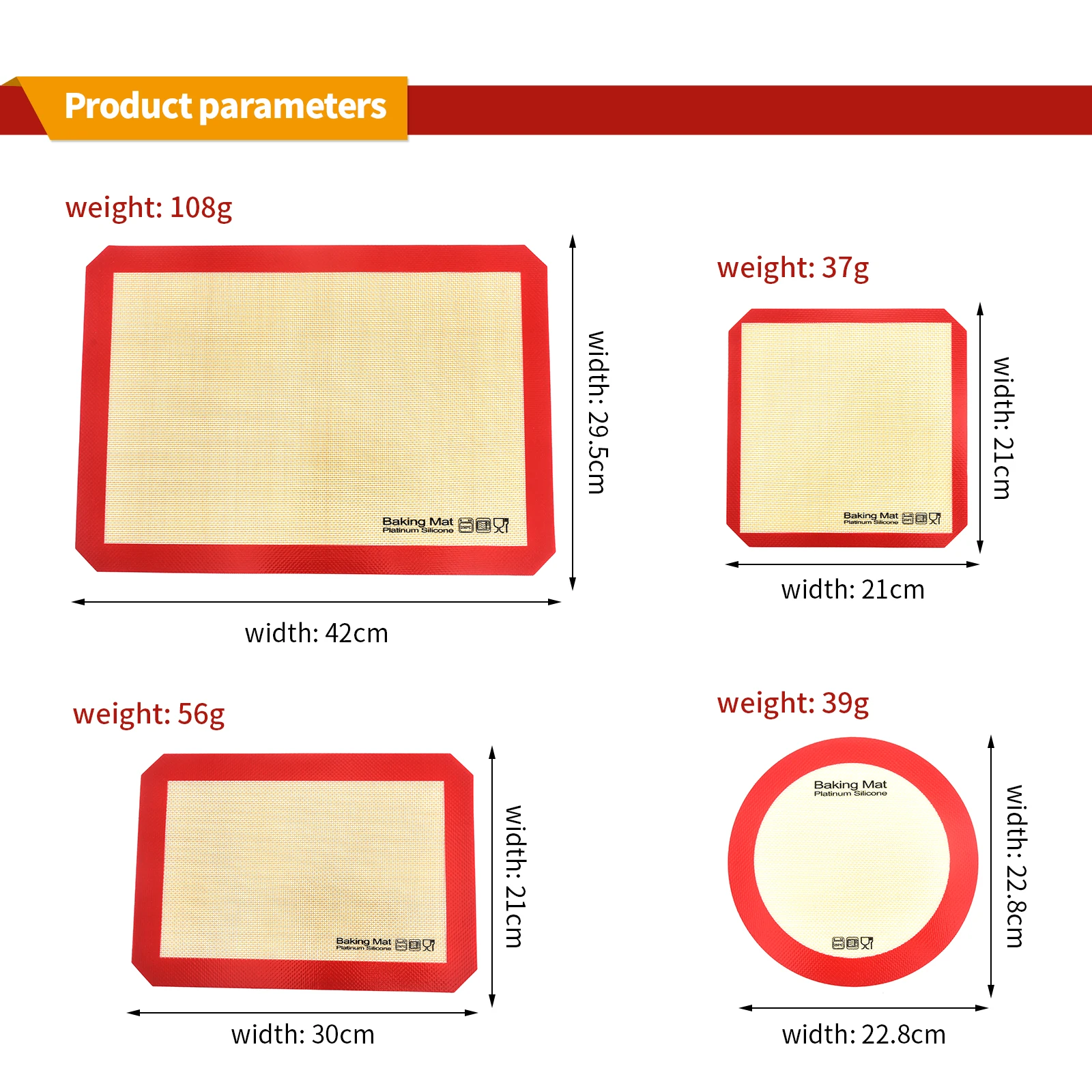 Silicone Baking Mat Non Stick Baking Tools for Cakes Pastry Tools Sheet ...