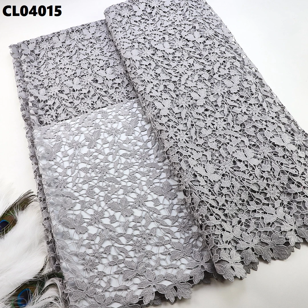 Grey guipure lace fabric store