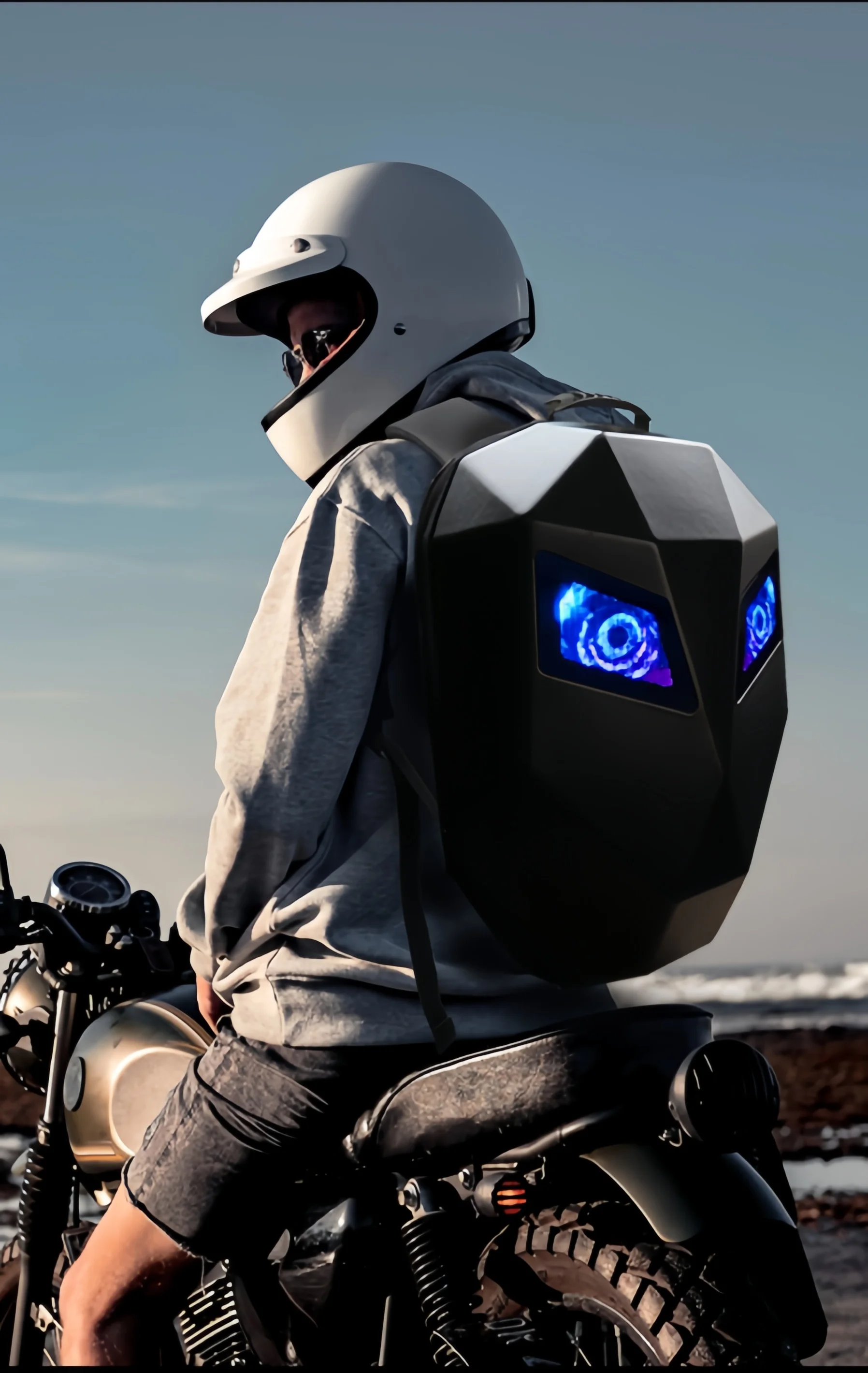 2024 Motorcycle Human EYE Walking LED Bag - Smart Screen