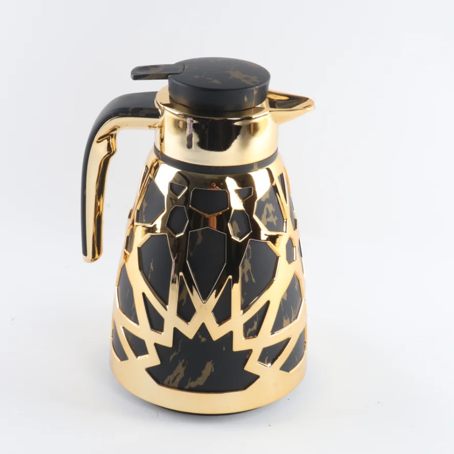 Luxury Gold Coating 1l Dallah Arabic Coffee Pot Thermos Arabic Vacuum ...