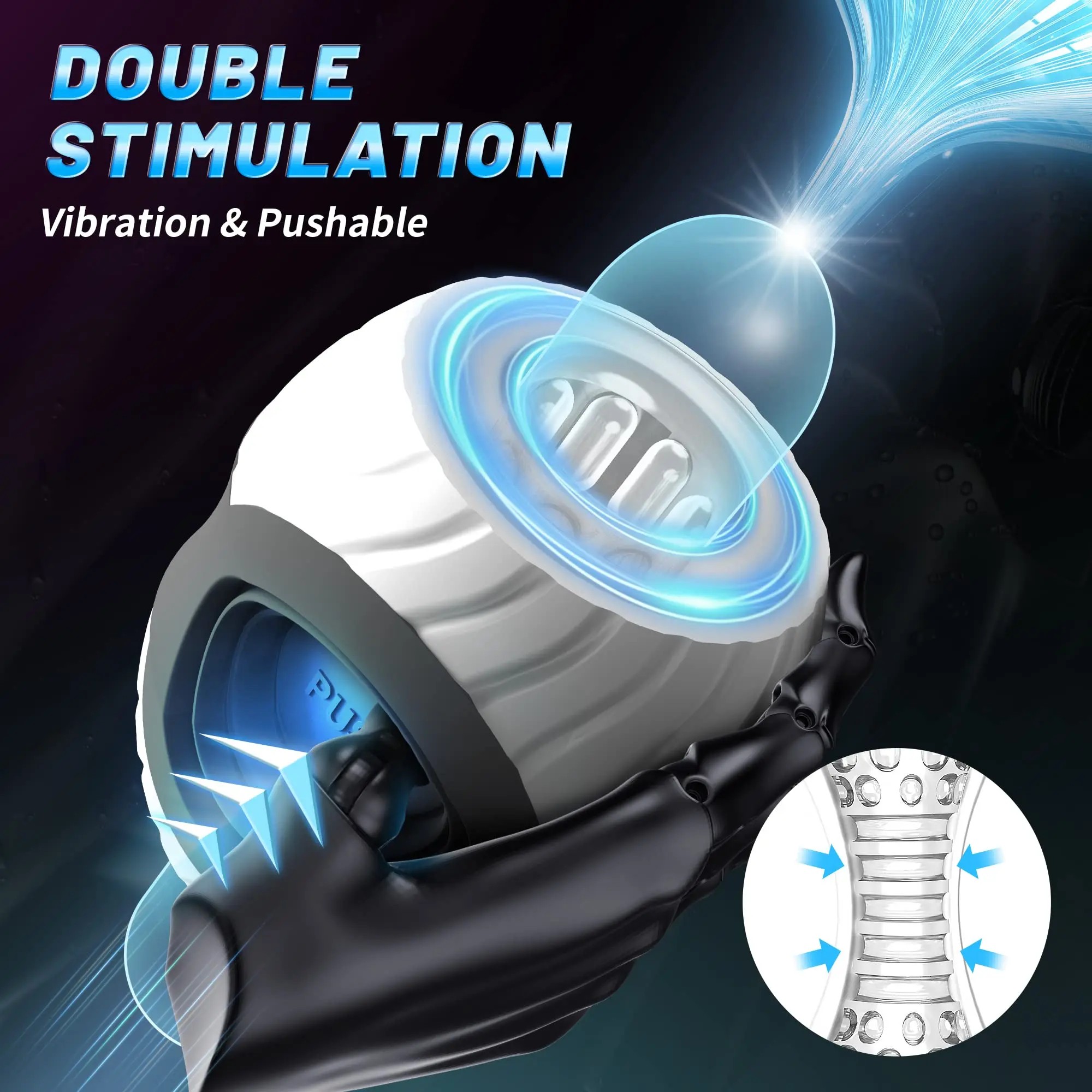 Open-Ended Design Hands-Free Vibrating Male Stroker Cup - 10 Vibration ...