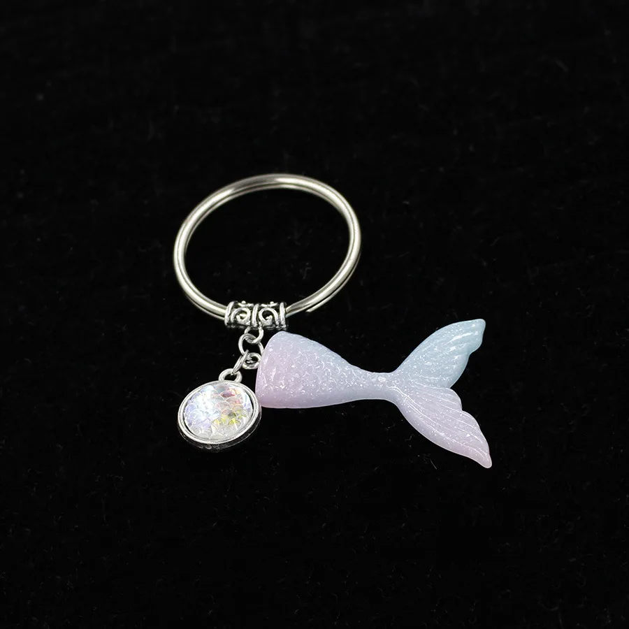 Mermaid Tail Keychain - Trendy Glitter Sequins Handbag Charm