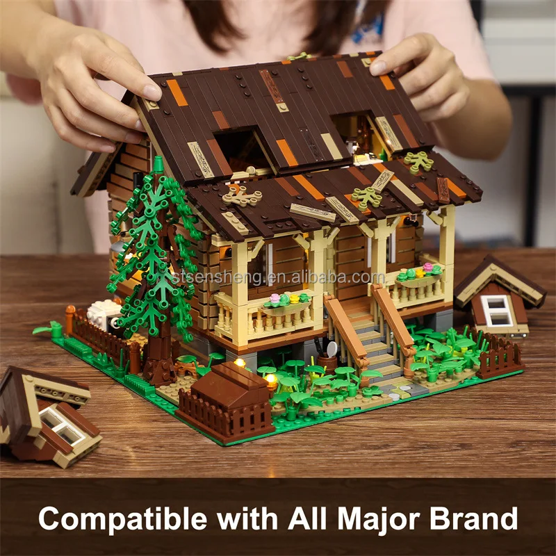 Hot Funwhole Fh9001 Forest Cabin Set Street View Moc Bricks Creative ...