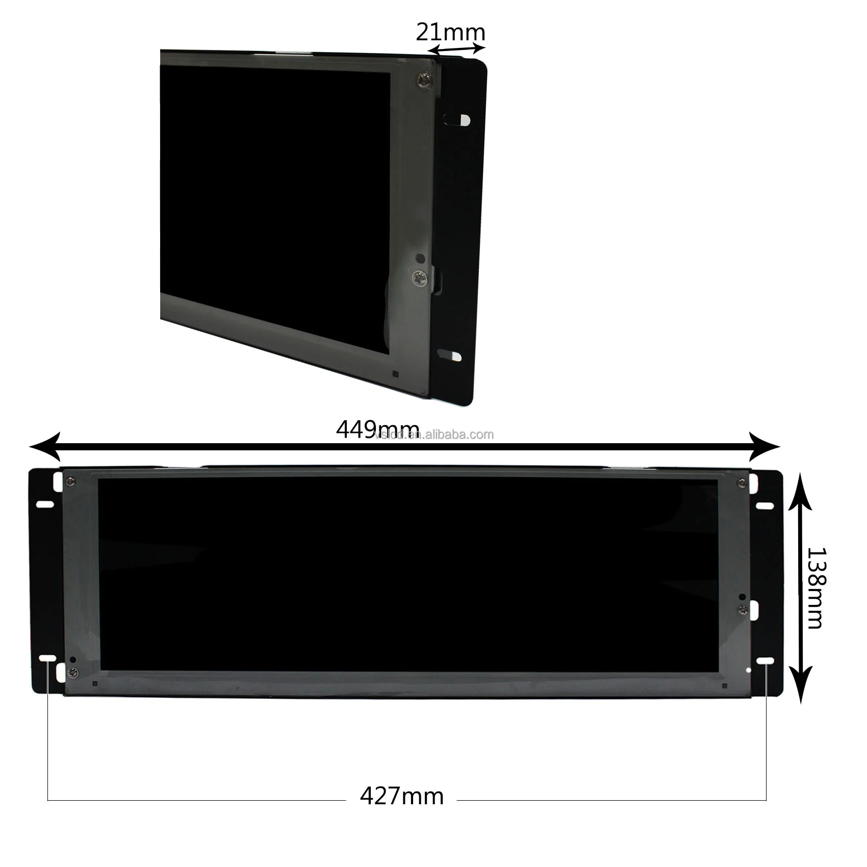 HD MI DVI VGA Audio Ultrawide Portable Monitor - 14.9inch