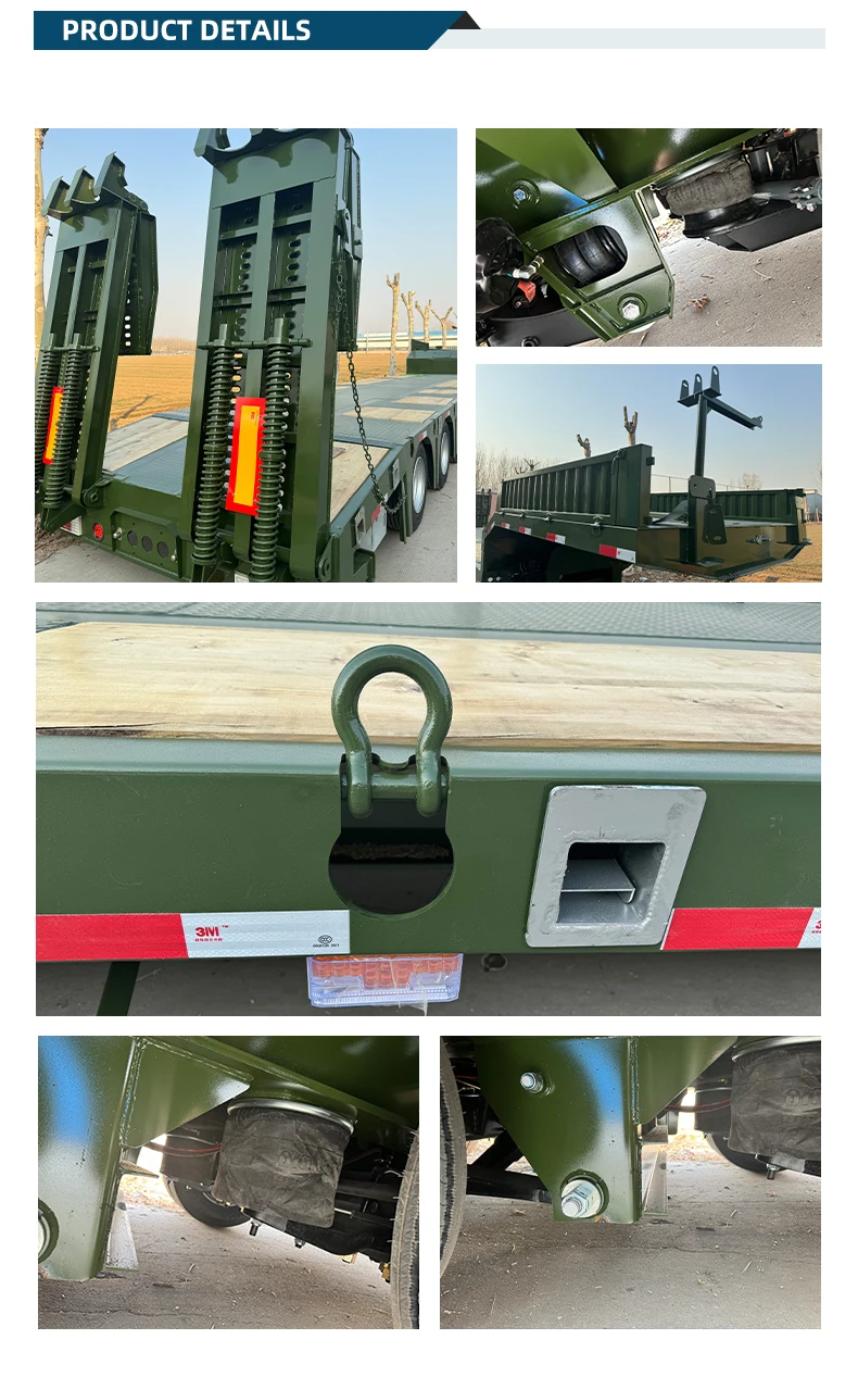 Luyi Excavator Lowbed Trailer With Follow-on Steering Rear Dual Axle ...