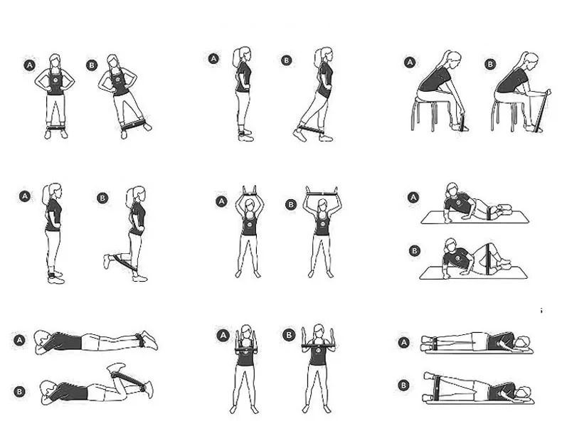 5 Levels Set Tpe Hip Resistance Band Booty Hoop For Gym Home Fitness ...