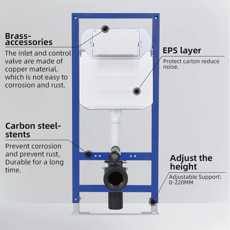 Modern Space-saving Toilet Tank System Bathroom In-wall Mounted Flush ...