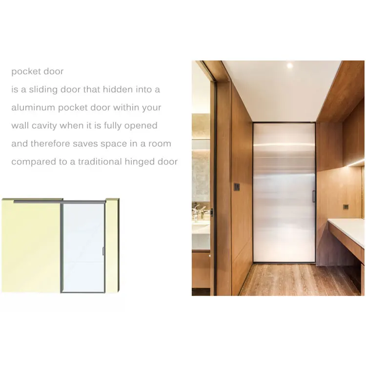 Hdsafe Single Double Aluminum Pocket Sliding Door Hardware Soft Closing