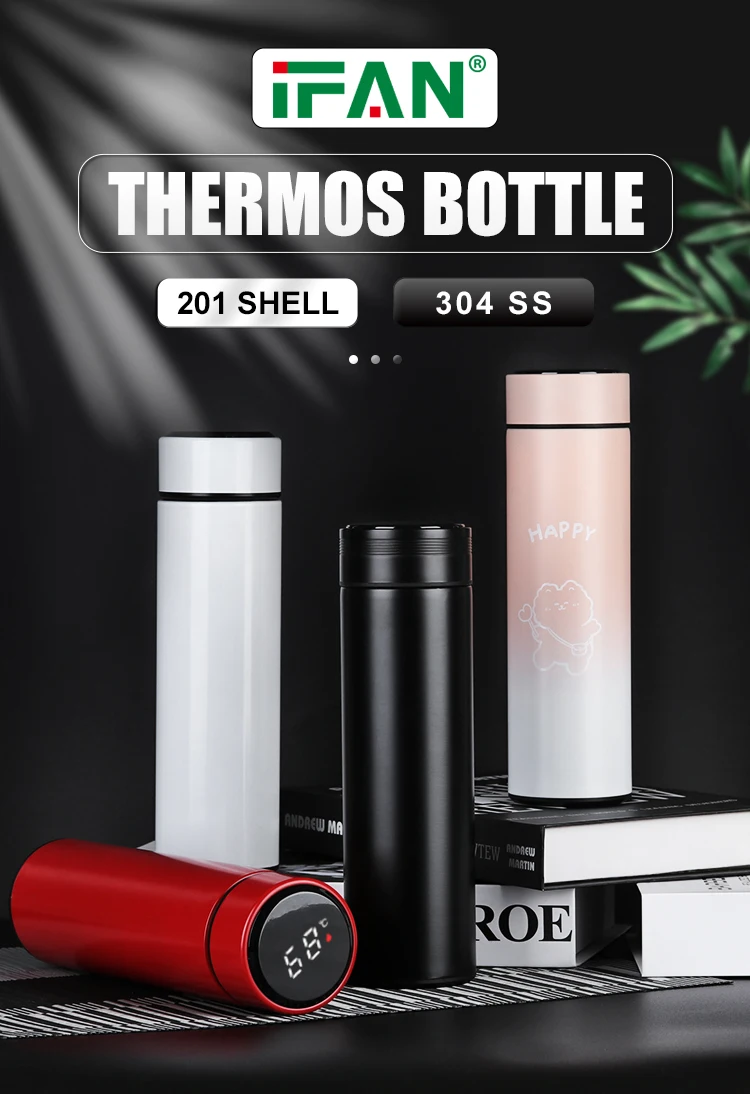IFAN 500ml Smart Thermos - Temperature Display & Portability