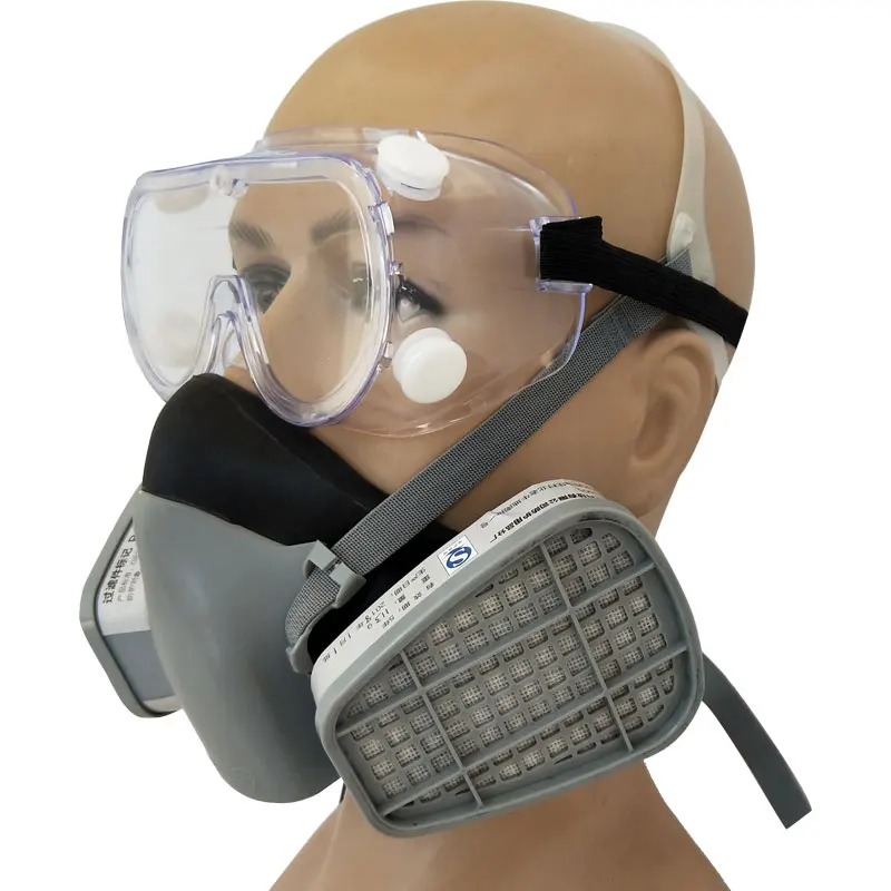 Factory Chemical Safety Respirator Gas Mask Half Face Anti Toxic Dust ...