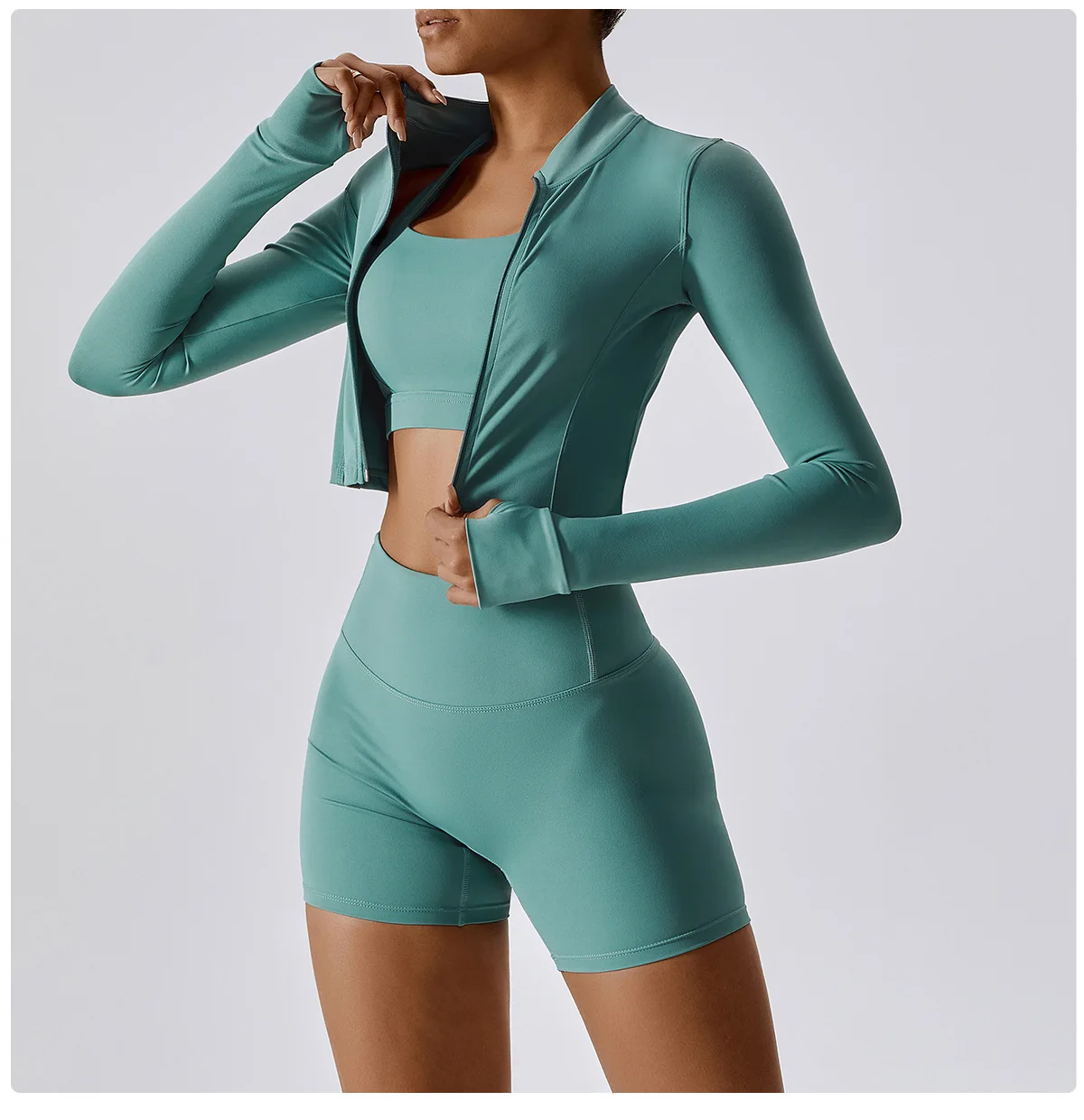 XW-BCX8047 Yoga Fitness Zip up Top - Eco-Friendly & Breathable
