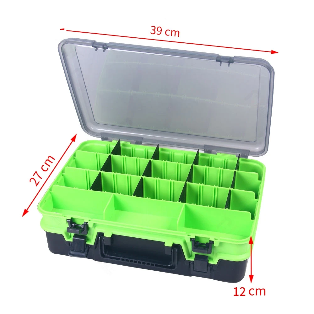 Top Right Fb109 Double Layer Fishing Box Fishing Tackle Box Plastic ...