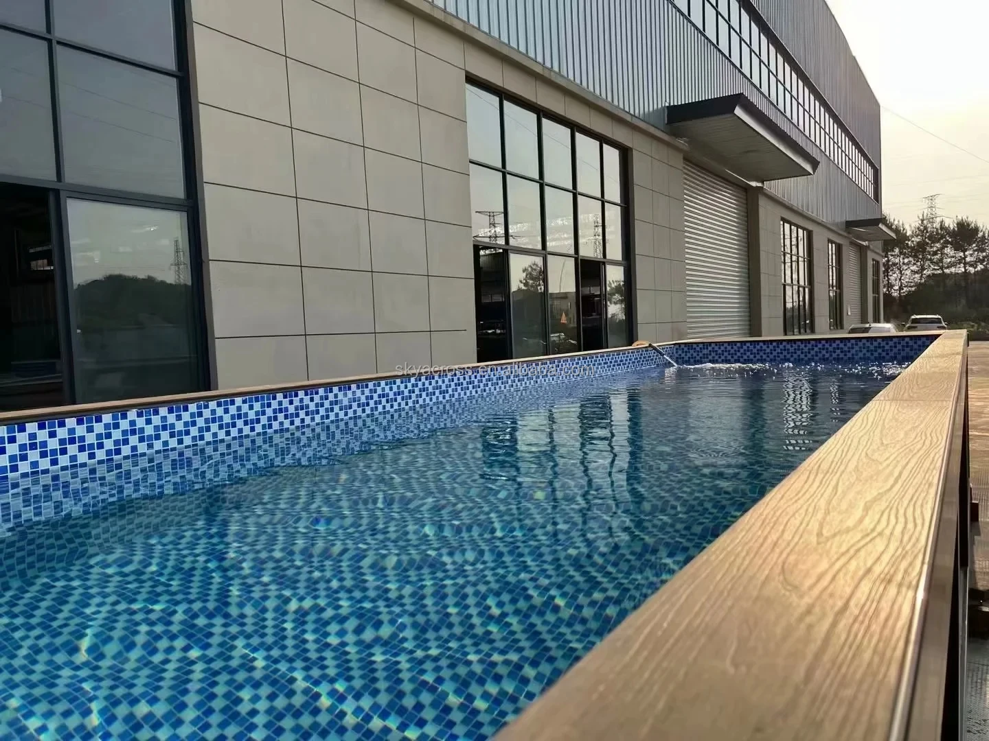 Custom Outdoor Fiberglass Pool - 30ft Shipping Container