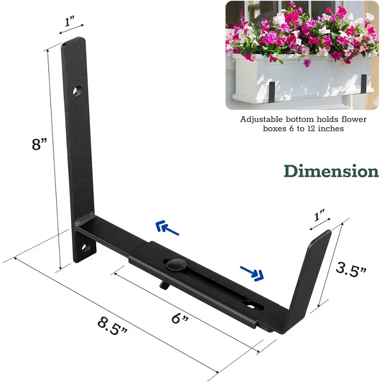 Oem Adjustable Planter Flower Box Brackets For Railing Planters - Buy ...