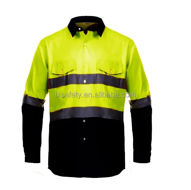 100% Cotton Construction Mining Uniform Long Sleeve Workwear Custom ...