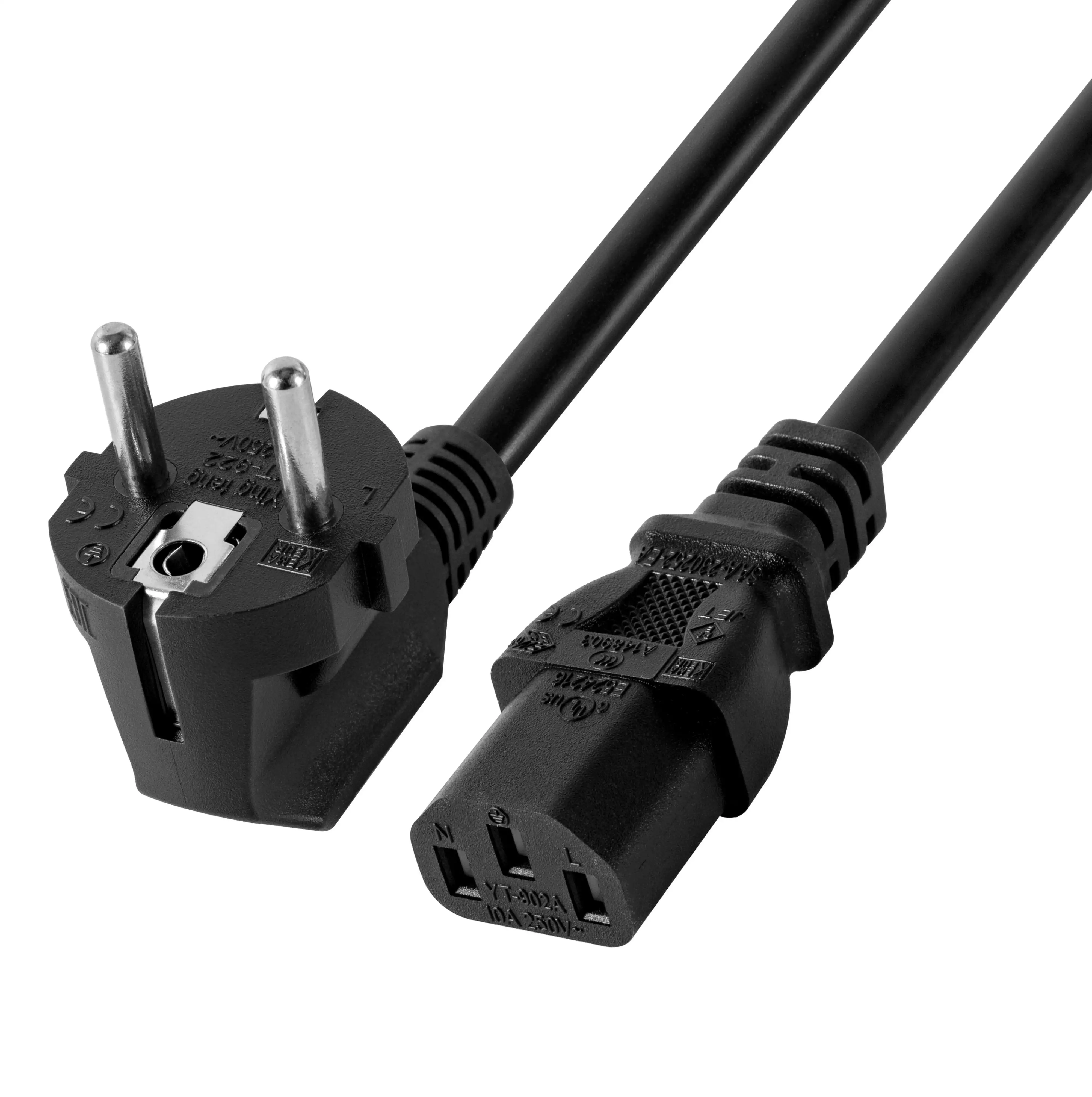 EU VDE Standard 3 PIN Plug EURO Country Turkey Germany Power Cord ...