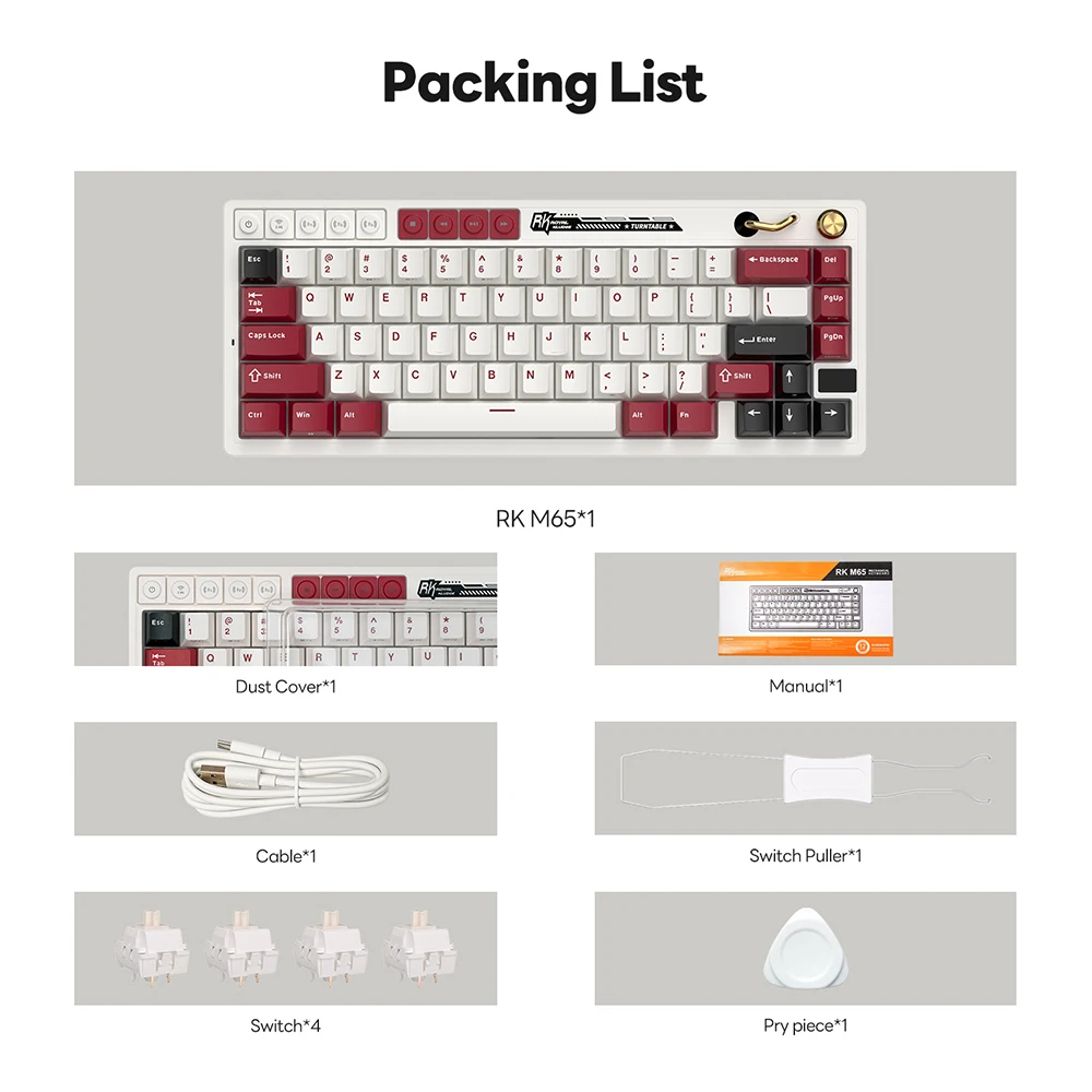 RK Royal Kludge RK M65 Wireless Mechanical Keyboard - 65 Keys, RGB ...