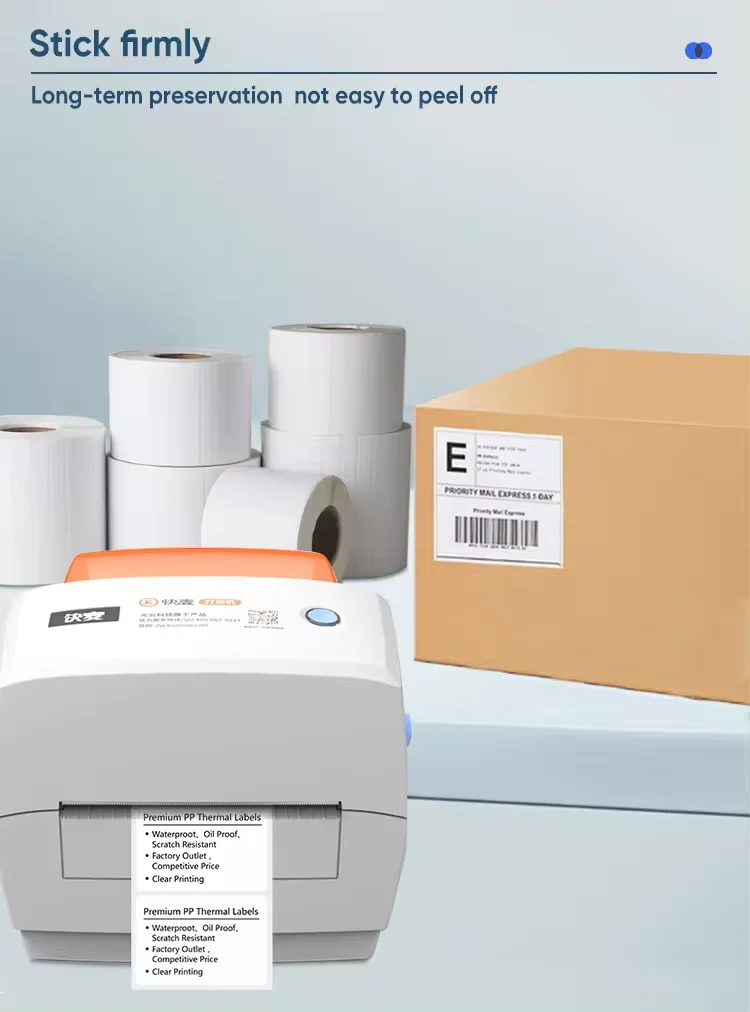 Custom Size Freezer Grade Adhesive Synthetic Blank Barcode Label Paper ...