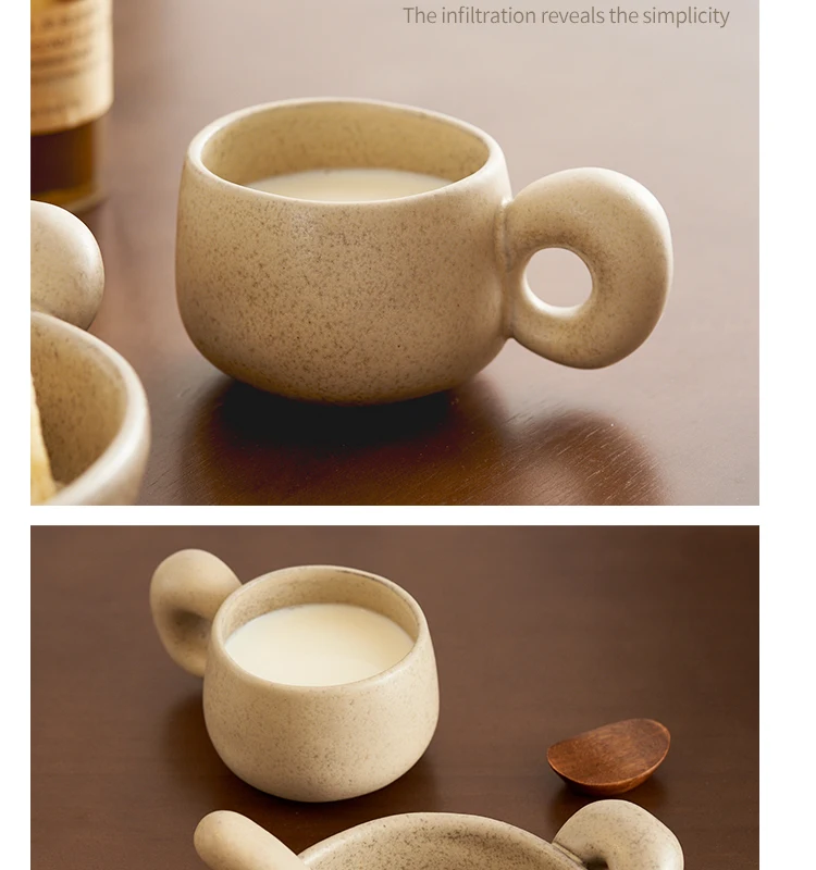 Nordic Ins Creative Big Ear Ceramic Mug Large Espresso Mugs Ceramic Tea ...