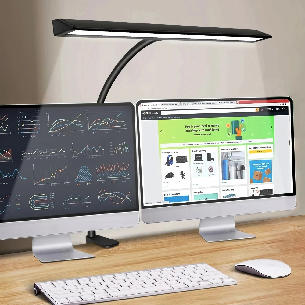 10 brightness levels Black Led Desk Lamp Dimmable Modern Flexible ...