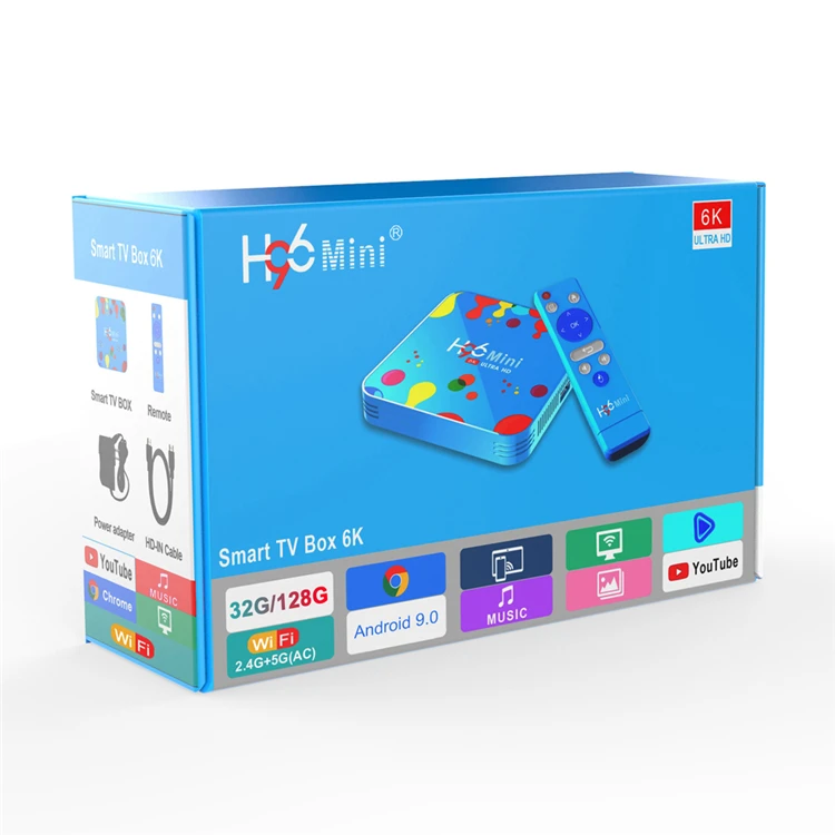 H96 迷你 H6 4GB 32G 或 4G 128G 机顶盒 6K 电视盒 Allwiner h6 Android 9.0 电视盒四核 5G 双 wifi 媒体播放器 H96mini ...