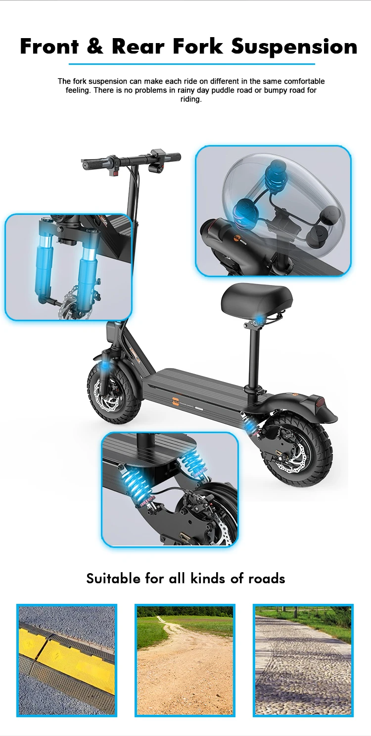 Big Wheel Electric Scooter 500w 48v 10-inch Wheel 10ah Electric Scooter ...